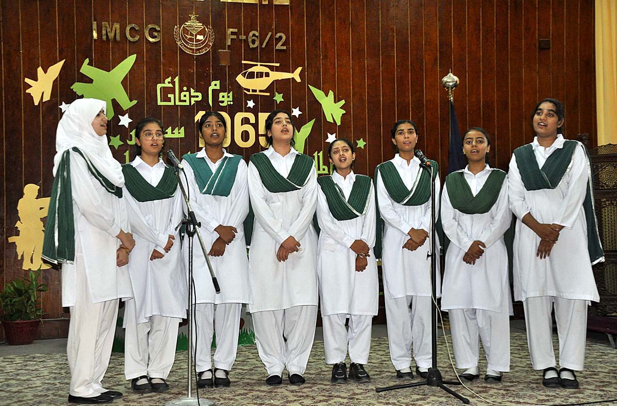 Students performing in tableau during ceremony on the occasion of ...
