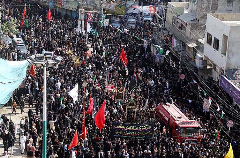 Security high alert on the top of building at Koh-e-Noor Chowk during ...