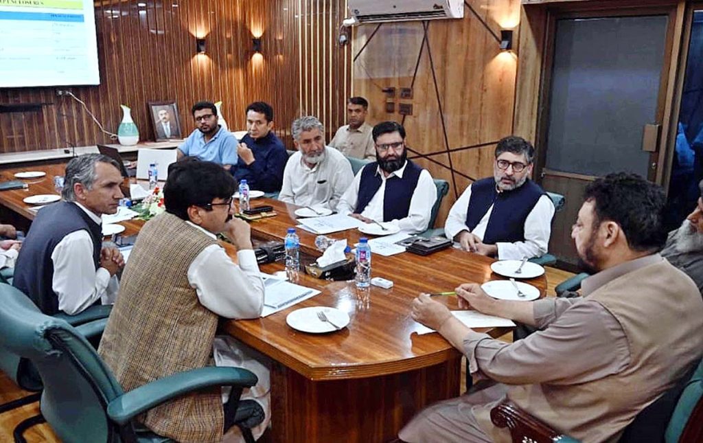 Chief Minister Gilgit-Baltistan Haji Gulbar Khan taking briefing from ...