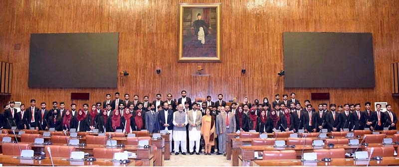 A group of students and faculty members of National Law College, Rawalpindi visiting Senate ...