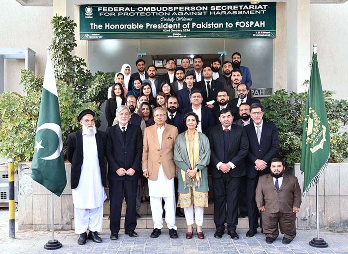 President Dr Arif Alvi chairing a meeting during his visit to the ...