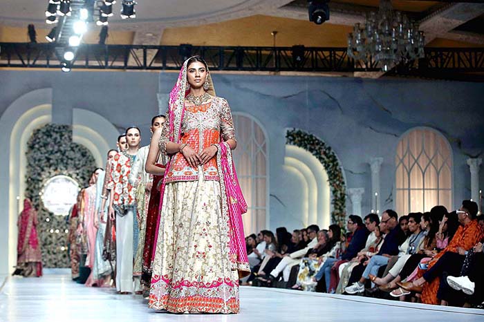 Models walking on ramp during Bridal Show in a local wedding hall on ...