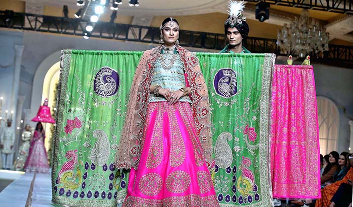 Models walking on ramp during Bridal Show in a local wedding hall on ...