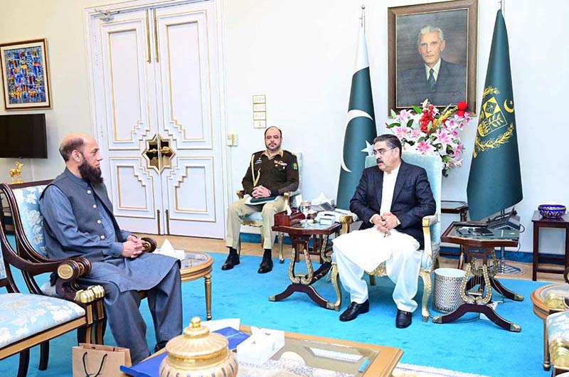 Chairman Pta Major General R Hafeez Ur Rehman Calls On Caretaker Prime Minister Anwaar Ul Haq 