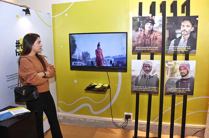 Visitors viewing creative work during 18th Annual Degree Show at SABS ...
