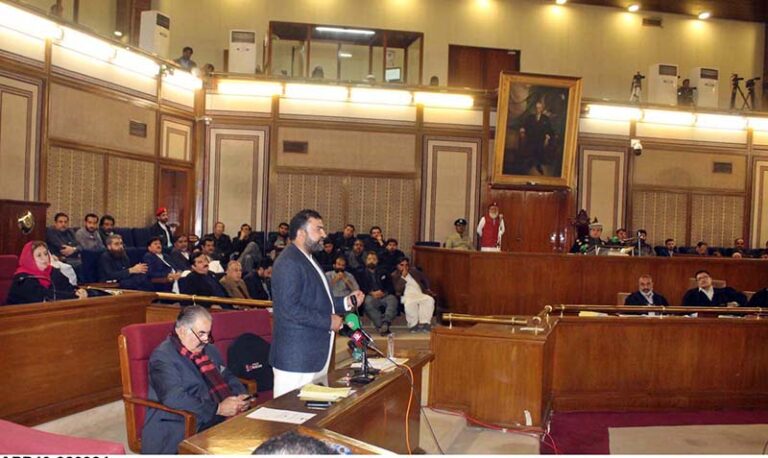 Balochistan Chief Minister Mir Sarfraz Bugti addressing during session ...