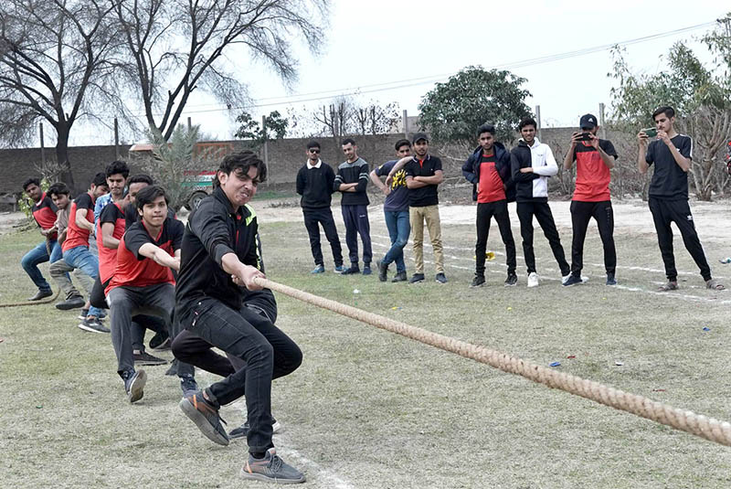 Students participating in a rugby game during the Annual Sports ...