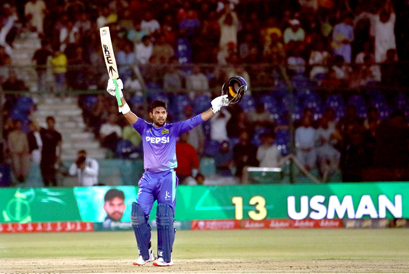 Multan Sultans' batter Yasir Khan plays a shot during the Pakistan Super League (PSL) Twenty20 ...