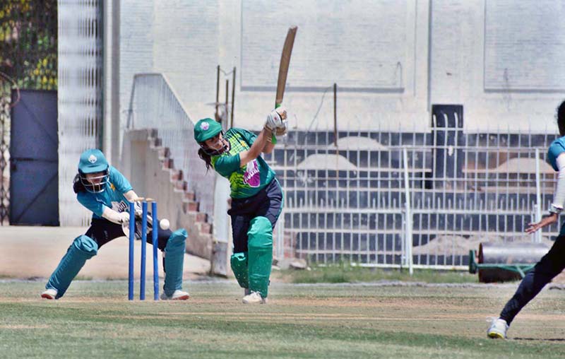 Players in action during cricket match played between Multan Women ...