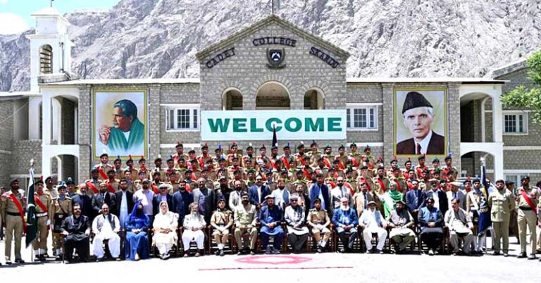 Chief Minister Gilgit-Baltistan Haji Gulbar Khan in a group photo with ...