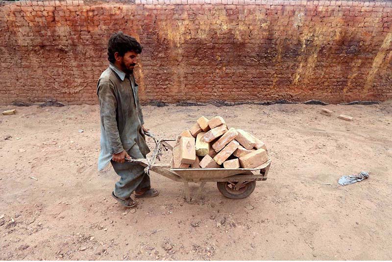 Labourers are busy in their work at brick kiln, as International Labour ...
