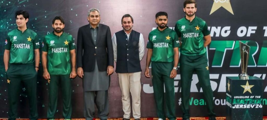 Naqvi, Babar unveil Pakistan Matrix jersey for T20 World Cup 2024