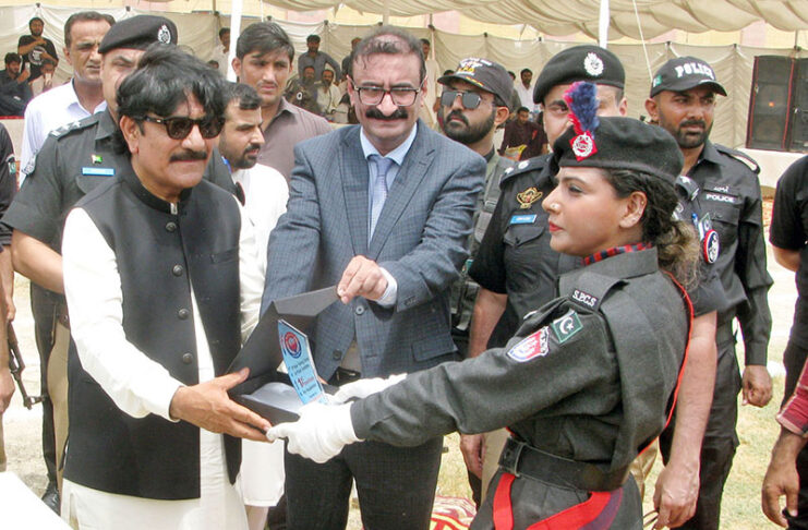 Sindh Minister for Prisons, Ali Hassan Zardari, presented shields to ...