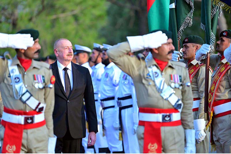 President Of Azerbaijan H E Ilham Aliyev Inspects The Guard Of Honor