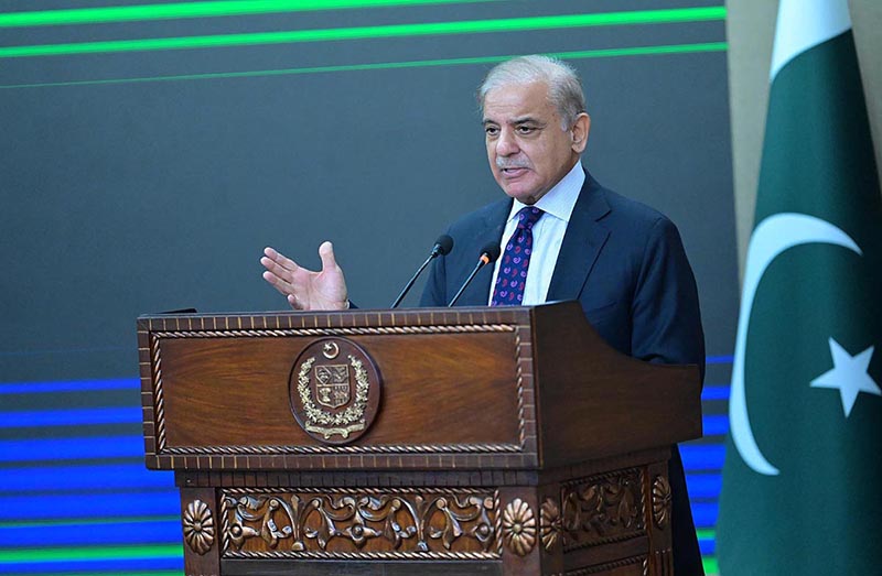 Prime Minister Muhammad Shehbaz Sharif Addresses A Joint Press Stakeout