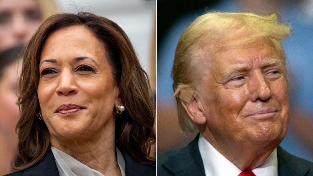 Kamala Harris takes narrow lead over Donald Trump in US presidential ...