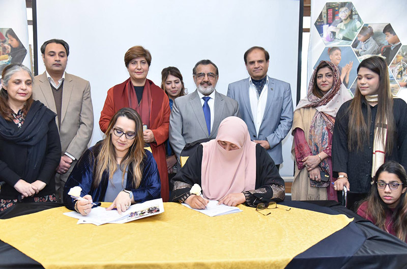 Managing Director Pakistan Bait-ul-Mal (PBM) Senator Capt. Shaheen Khalid Butt witnessing the ...