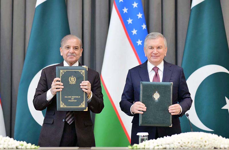 Prime Minister Muhammad Shehbaz Sharif and President of Uzbekistan H.E ...