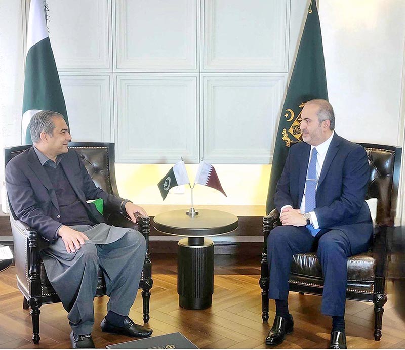 Interior Minister Mohsin Naqvi in a meeting with Ambassador of Qatar ...