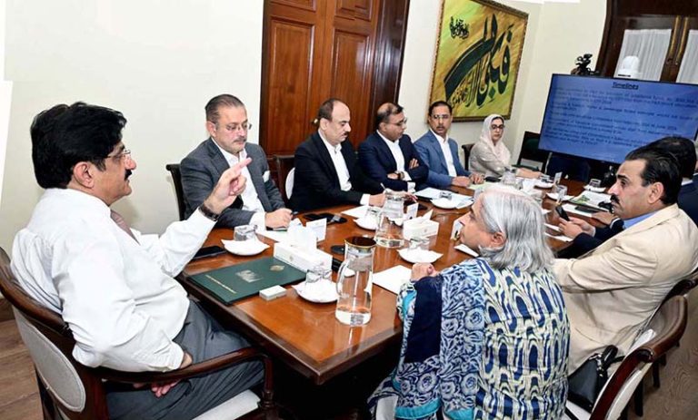 Sindh Chief Minister Syed Murad Ali Shah presides over a meeting at CM ...