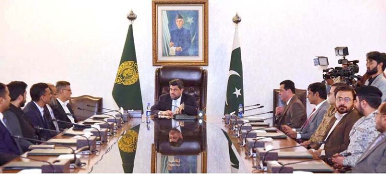 Governor of Sindh Kamran Khan Tesori is being briefed by Dr. Sajid ...
