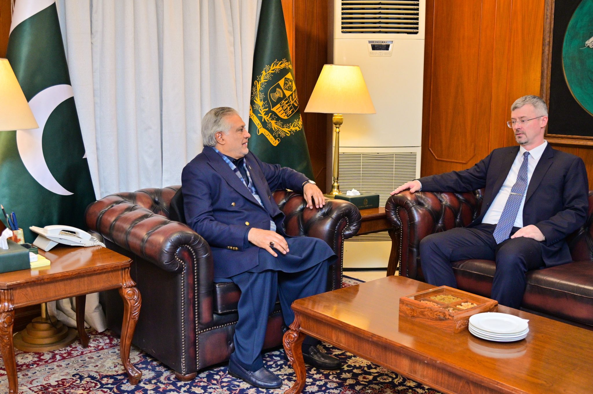 DPM/FM Dar, Russian Amb. Khorev review bilateral ties